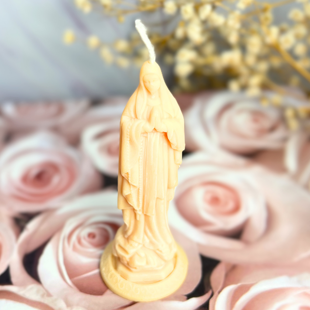 Handmade Soy Wax Candle in the Shape of Virgin Mary - Decorative ...