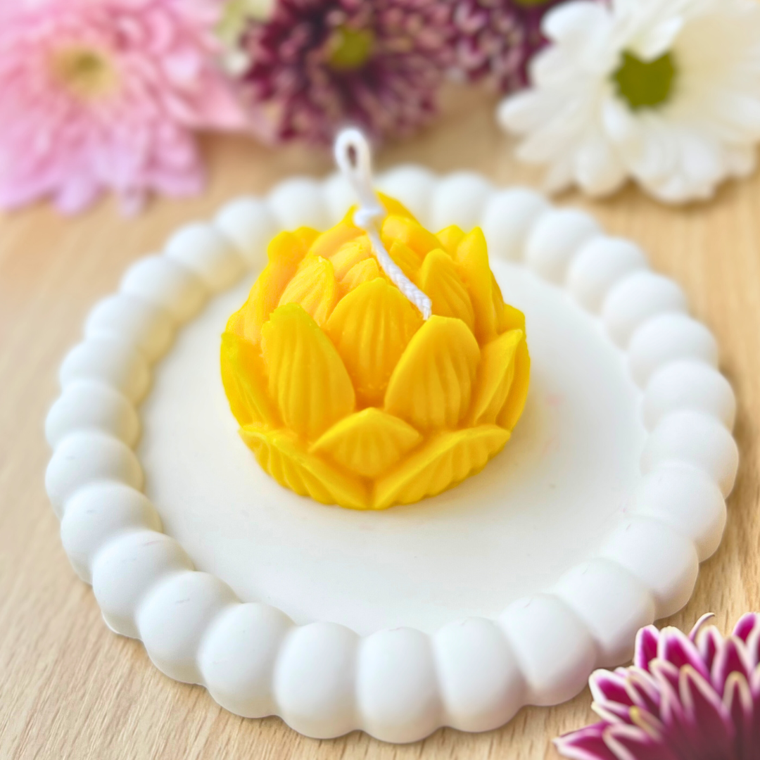 Lotus Candle – Handcrafted Soy Wax Flower – Velarosa Studio