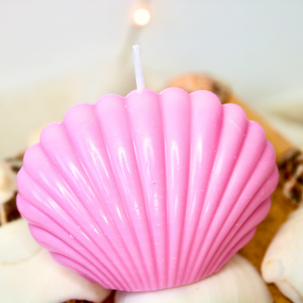 Candle "Seashell Bliss" – Handmade Soy Wax Shell Candle for Coastal ...