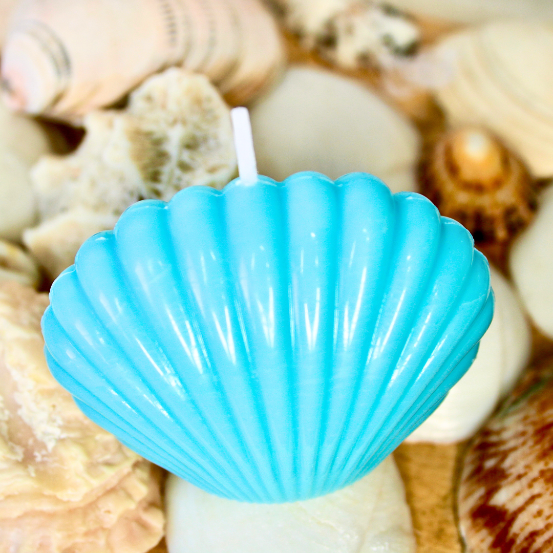 Candle "Seashell Bliss" – Handmade Soy Wax Shell Candle for Coastal ...
